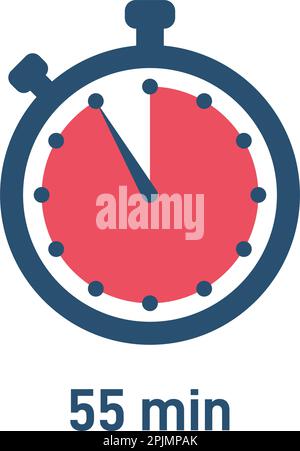The 55 seconds, minutes stopwatch icon. Clock and watch, timer ...