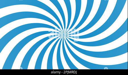 Sunburst background with blue ray. Spiral curved rotating background ...