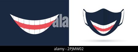 Broad smile print design for kids medical, face mask. Smile template ...