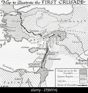 Map of the first crusade route Stock Photo - Alamy