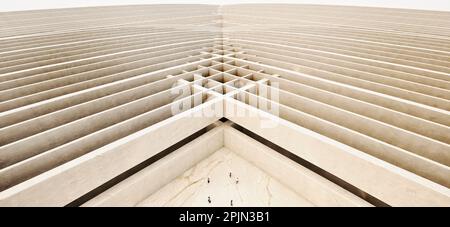 A landscape of an interwoven mesh expanded steel ceiling in the ...