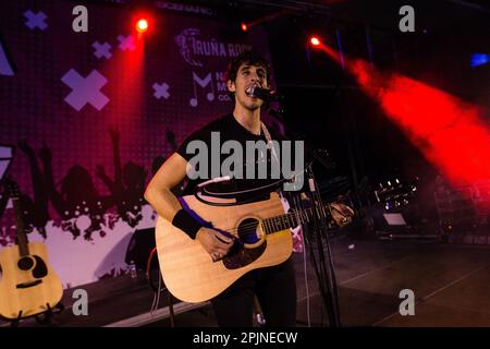 The singer Javi Robles performs during his presentation on the ...
