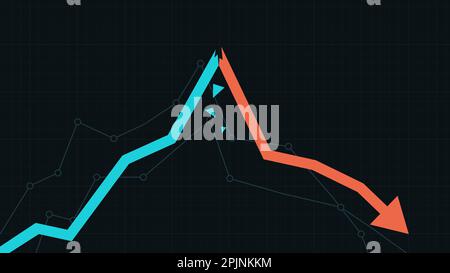 Stock market crash concept. Broken chart arrow. Stock market growth and ...