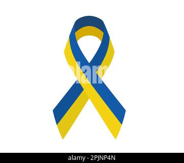 Yellow-blue stripe. Ukrainian ribbon. Stand with Ukraine ribbon ...