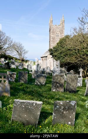 Stone building of church of St Morwenna and St John the Baptist in in ...