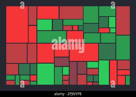Red treemap graph template. Vector illustration. Heat map chart Stock ...