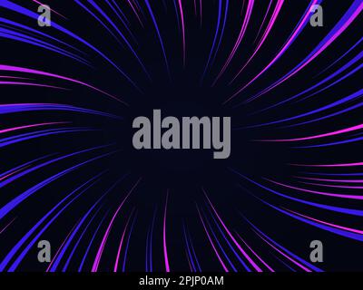 Neon Light Burst with Radial Rays on Dark Background. Abstract Vector ...