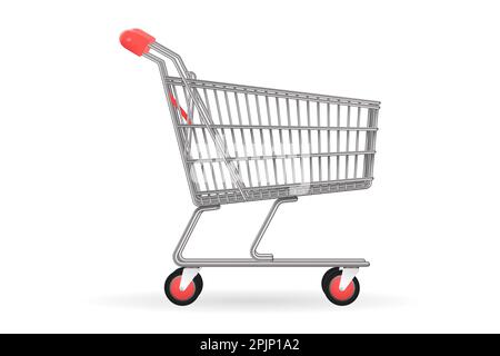 Realistic Vector Supermarket Cart with 3D Sale Percentage Numbers Stock ...