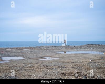 Repair of the embankment of the seaside resort. Preparing for the ...