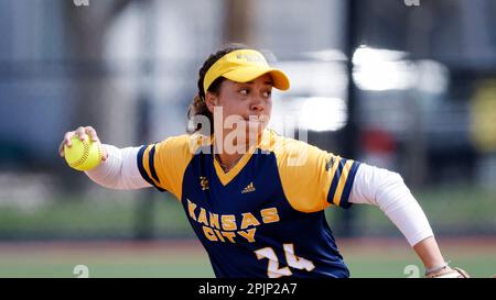 Kansas City's Lexy Smith during an NCAA college softball game on ...