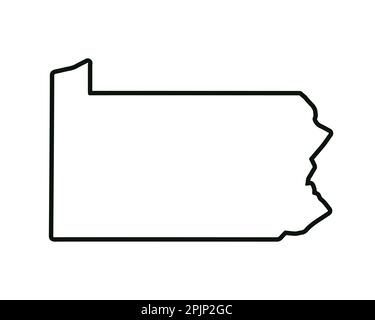 Pennsylvania outline symbol. US state map. Vector illustration Stock ...