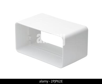 Trunking duct PVC flat wall mount holder isolated white Stock Photo - Alamy