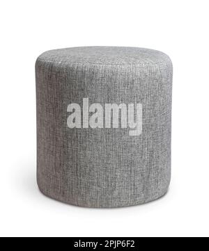 Stylish pouf isolated on white background Stock Photo - Alamy