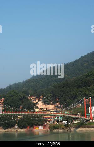 View of Janki Bridge, Rishikesh, Uttarakhand, India Stock Photo - Alamy
