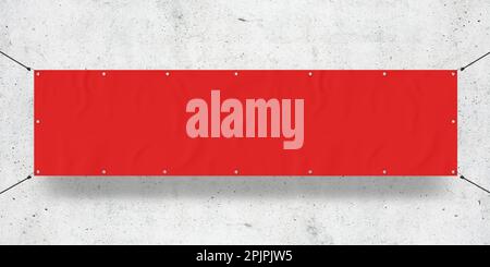 Red Outdoor Tarpaulin Banner 3D Rendering for Events and Promotions ...