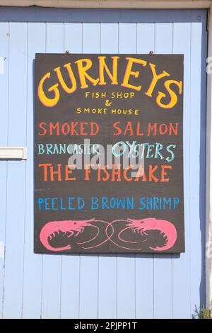 Exterior of Gurneys Fish shop in the popular village of Burnham Market ...