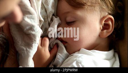 Toddler boy dreaming sleeping deeply. Child asleep dream Stock Photo ...