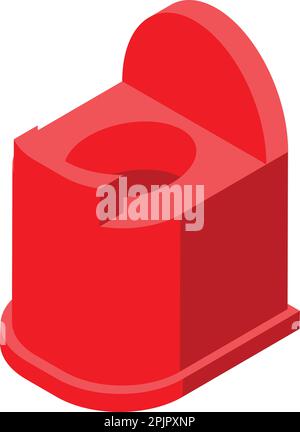 Red potty icon isometric vector. Baby toilet. Childhood wc Stock Vector ...