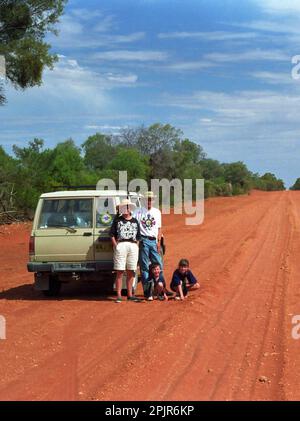 Red dirt road, the Cut Line, aka Wanaaring Road, between Wanaaring and ...
