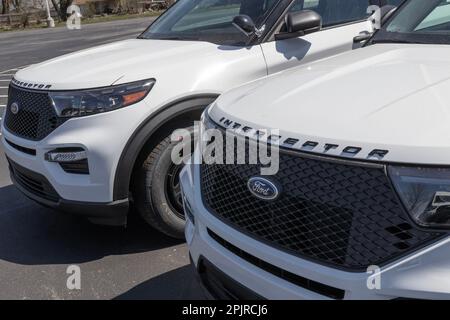 Plainfield - Circa April 2023: Ford Police Interceptor on display. Ford ...