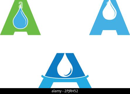 Set of Water Drop Letter A Initial Logo Template Stock Vector Image ...