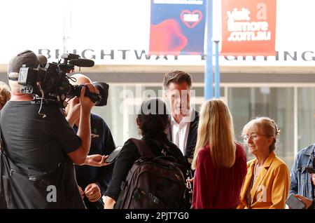 NSW Premier Chris Minns during a visit to Lismore, NSW, Tuesday, April ...