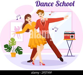 Dance School Illustration of People Dancing or Choreography with Music ...
