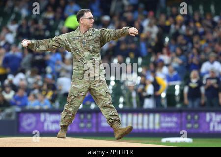 Chief Master Sergeant of the Space Force Roger A. Towberman delivers a ...