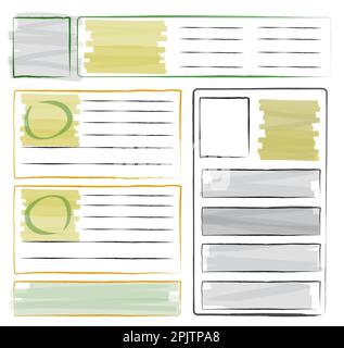 Sketch of website planning and design, illustration Stock Photo - Alamy