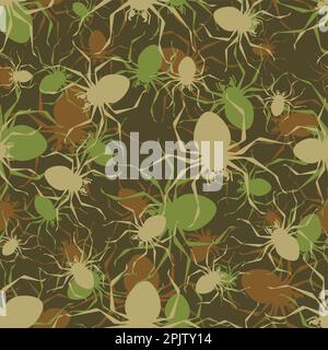 Spider Military pattern seamless. Poisonous dangerous insect Army ...