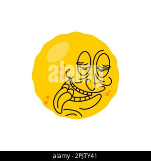 Drunk face isolated. Alcoholic emoji cartoon Vector illustration Stock ...