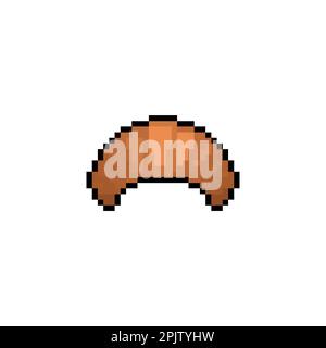 Croissant pixel art. 8 bit bagel pixelated. Vector illustration Stock ...