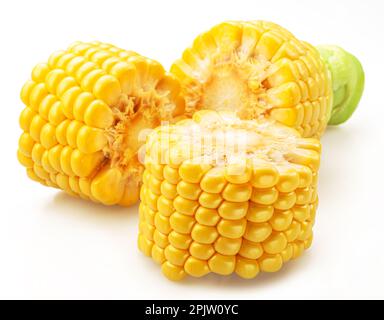 Cuts of maize cob or corn cob isolated on white background Stock Photo ...
