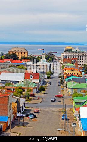 Chile Patagonia Punta Arenas Main Square Magellan statue Stock Photo ...