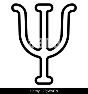 Psi Greek letter icon, Psi symbol in ancient Greek frame, vector ...