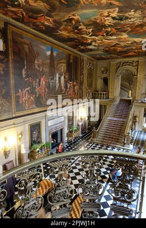 Main Entrance Hall Chatsworth House Derbyshire Stock Photo - Alamy