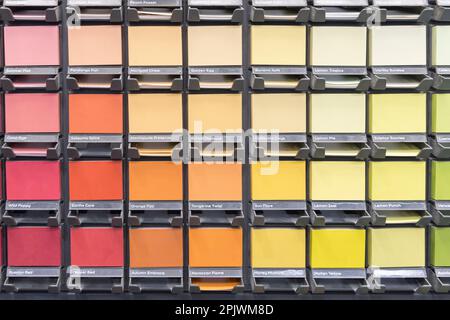Paint swatches with different colour sets, UK Stock Photo - Alamy