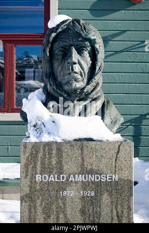 The Bust of Roald Amundsen in Tromso by the Polar Museum Stock Photo ...