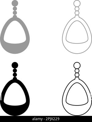 Set chain and earrings line icon. Isolated vector element Stock Vector ...