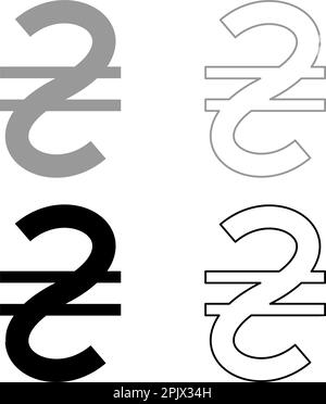 Hryvnia UAH symbol money Ukraine Ukrainian currency sign icon black ...