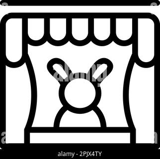 Animal puppet theater icon outline vector. Show stage. Kid school Stock ...