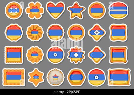 Armenia Star Flag. Armenian Star Shape Flag. Country National Banner ...
