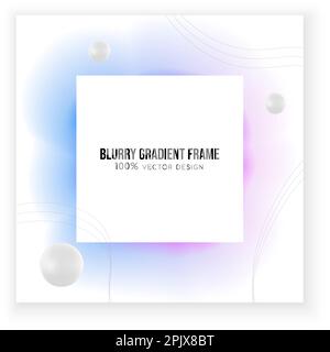 Trendy blurry gradient frame square design vector Stock Vector Image ...