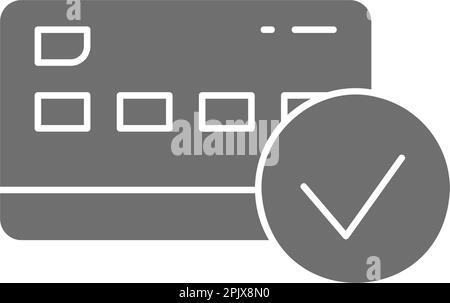 Credit card with check mark, best choice, approved payment lineal icon ...