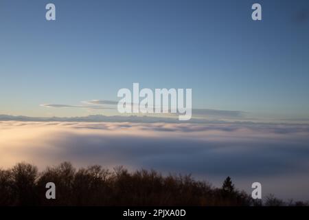 A scenic view of the Wisenberg trail in the municipality of Wisen, near ...