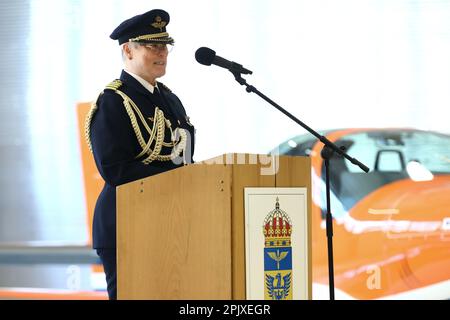 Anna Siverstig, Swedish Air Forces, at the ceremony on Monday when the ...