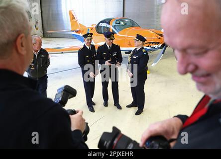Chief of Air Force Jonas Wikman at the ceremony on Monday when the ...