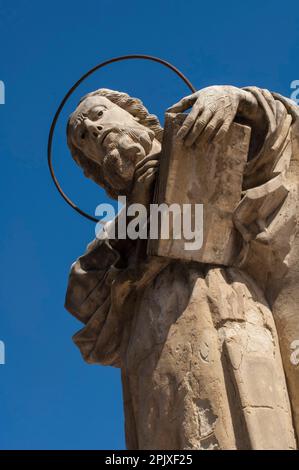 The staircase with statues of the Cathedral of San Pietro, city of ...