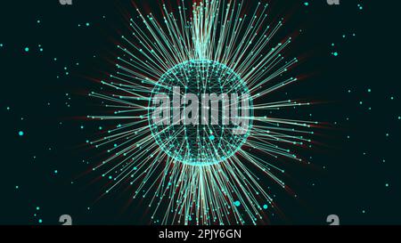 Plexus of abstract glow dots on a black background. Loop animations. 3D ...
