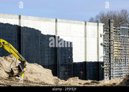 Construction site of a huge reservoir for the drinking water export ...